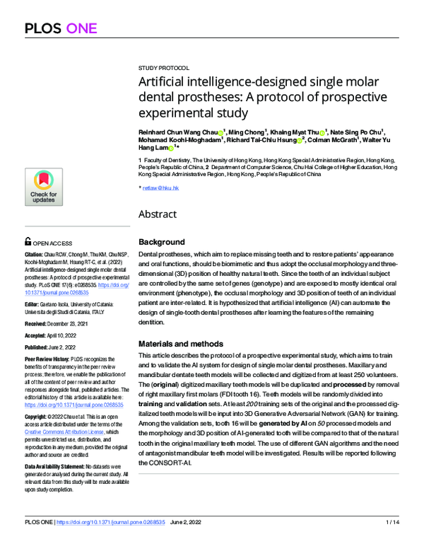 (PDF) Artificial intelligence-designed single molar dental prostheses ...
