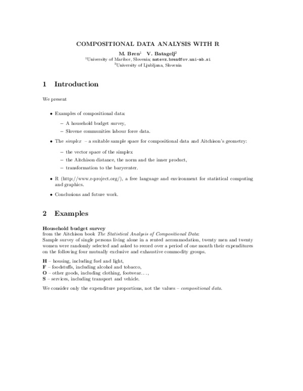 (PDF) Compositional data analysis with R