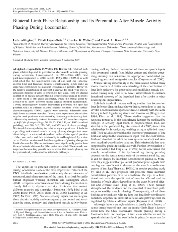 (PDF) Bilateral Limb Phase Relationship and Its Potential to Alter ...