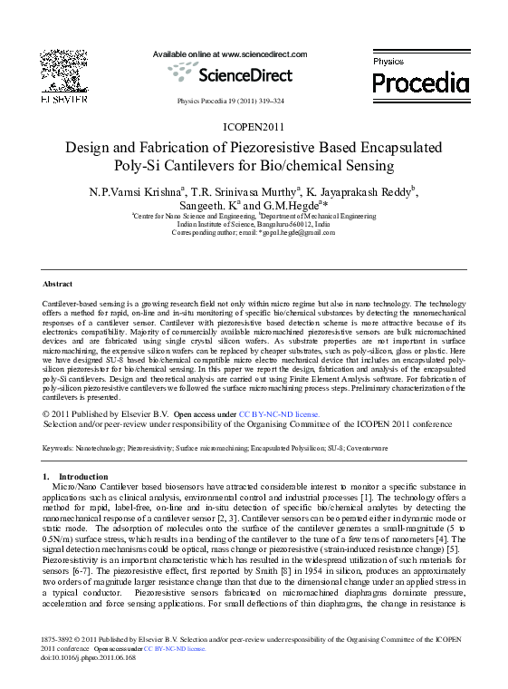 (PDF) Design and Fabrication of Piezoresistive Based Encapsulated Poly ...