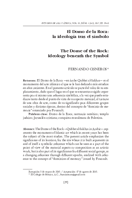 (PDF) El domo de la Roca: la ideología tras el símbolo