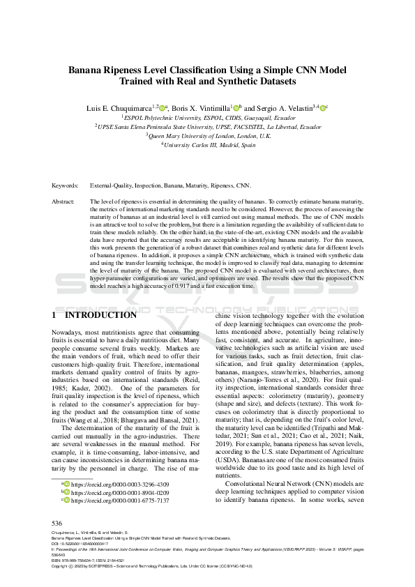 (PDF) Banana Ripeness Level Classification Using a Simple CNN Model Trained with Real and ...
