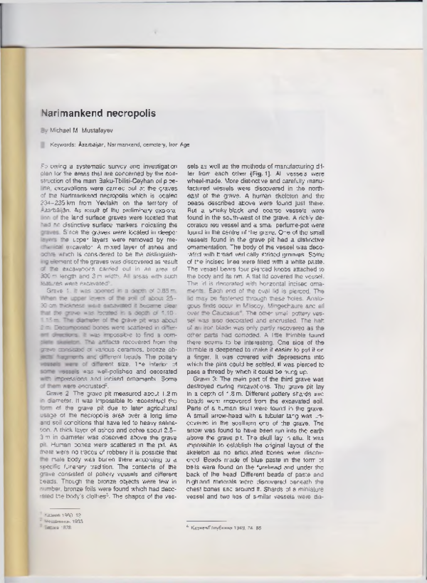 (PDF) Narimankend necropolis