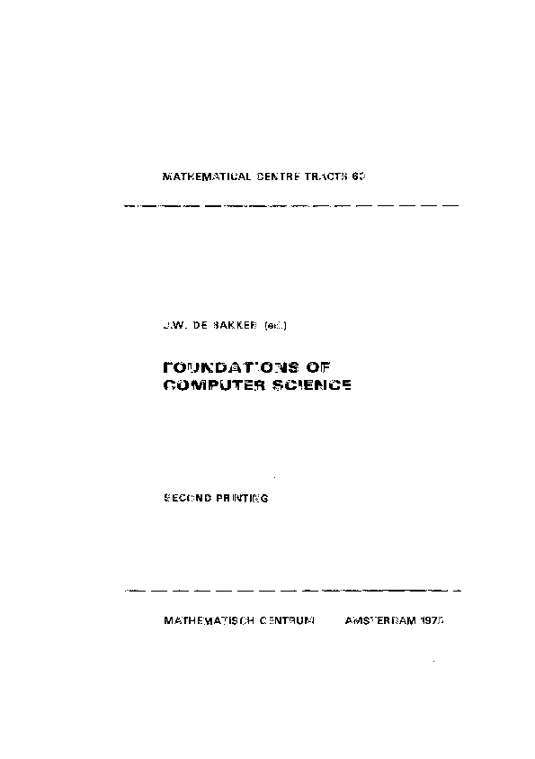 (PDF) Foundations of computer science