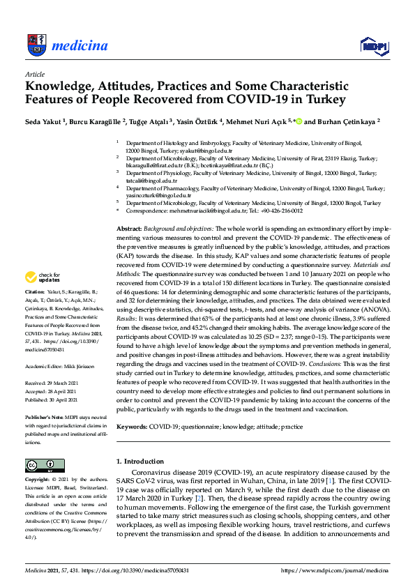 (PDF) Knowledge, Attitudes, Practices and Some Characteristic Features ...