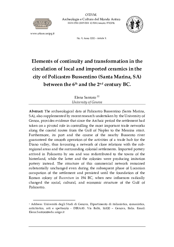 (PDF) Elements of continuity and transformation in the circulation of ...