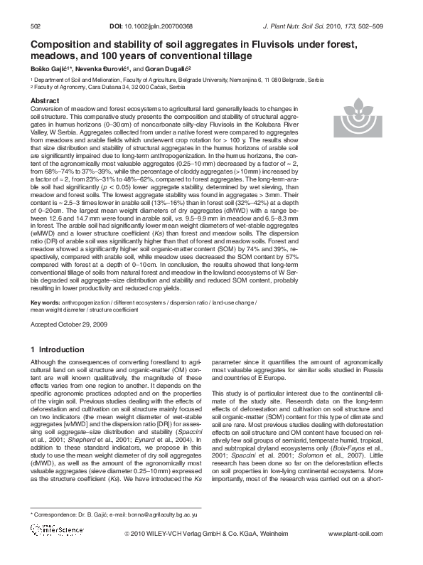 (PDF) Composition and stability of soil aggregates in Fluvisols under ...