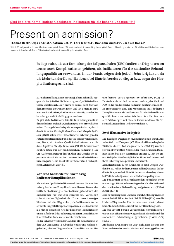 (PDF) Present on admission?