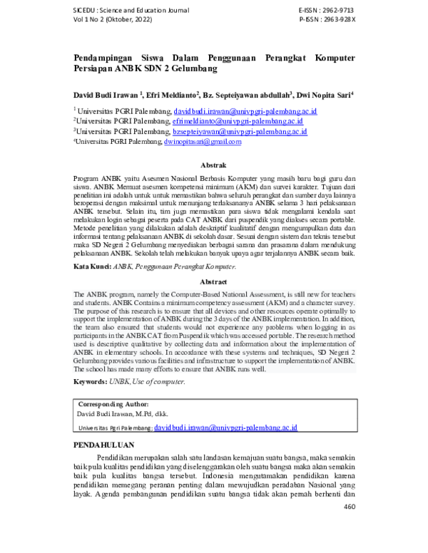 (PDF) Pendampingan Siswa Dalam Penggunaan Perangkat Komputer Persiapan ANBK SDN 2 Gelumbang ...