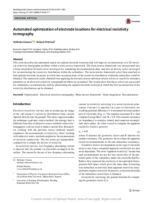 (PDF) Automated optimization of electrode locations for electrical ...