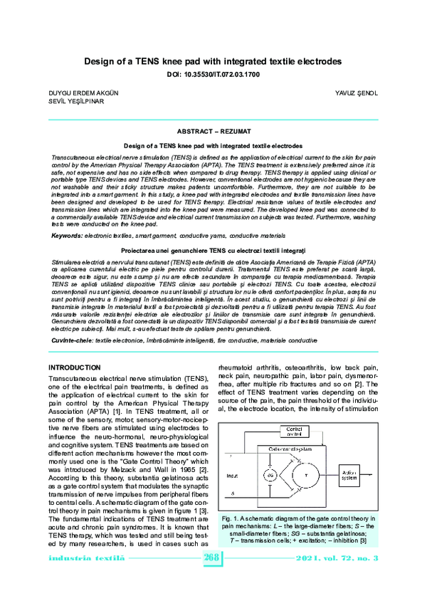 (PDF) Design of a TENS knee pad with integrated textile electrodes