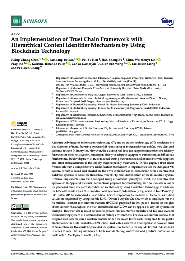 (PDF) An Implementation of Trust Chain Framework with Hierarchical Content Identifier Mechanism ...