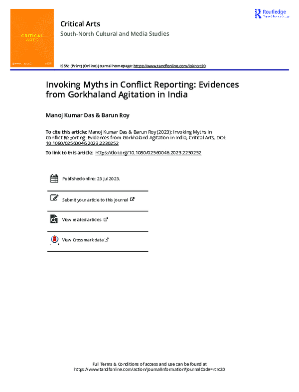 (PDF) Invoking Myths in Conflict Reporting: Evidences from Gorkhaland ...
