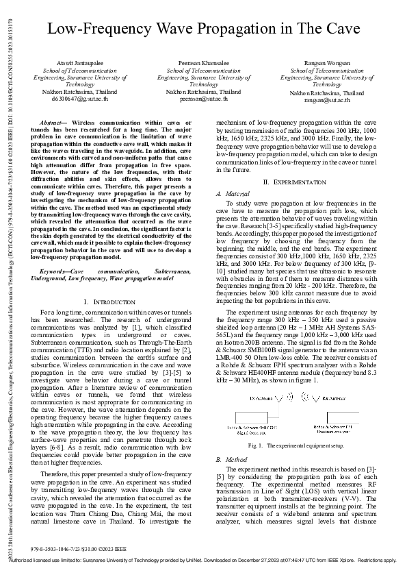 (PDF) Low-Frequency Wave Propagation in the Cave