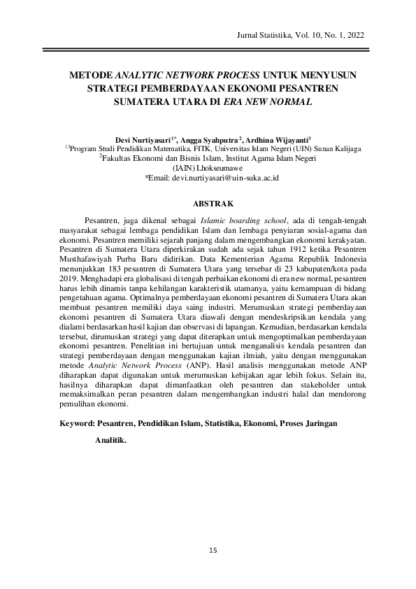 (PDF) Metode Analytic Network Process Untuk Menyusun Strategi ...