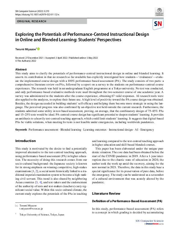 (PDF) Exploring the Potentials of Performance-Centred Instructional ...