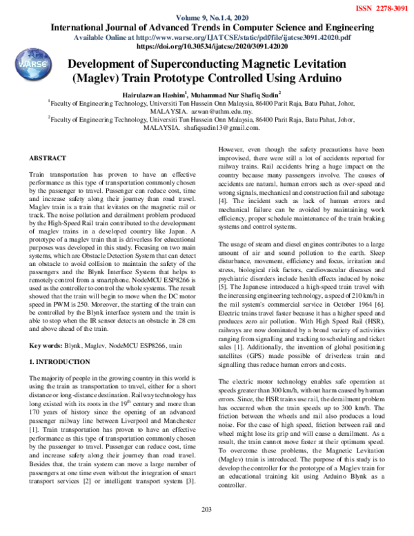 (PDF) Development of Superconducting Magnetic Levitation (Maglev) Train ...