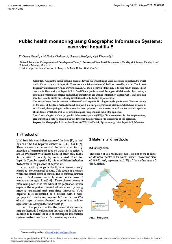 (PDF) Public health monitoring using Geographic Information Systems ...