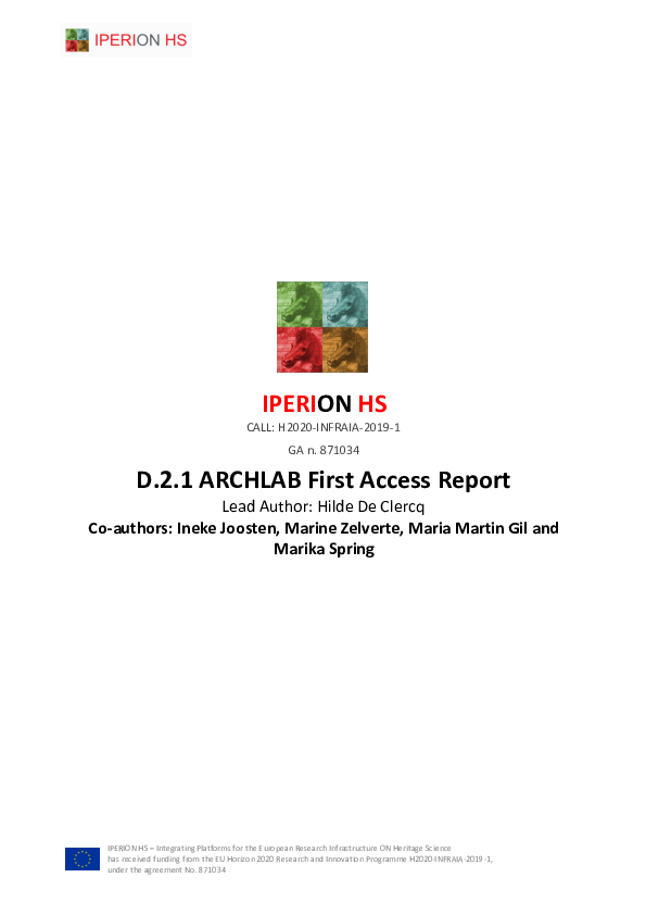 (PDF) IPERION HS D.2.1 ARCHLAB First Access Report