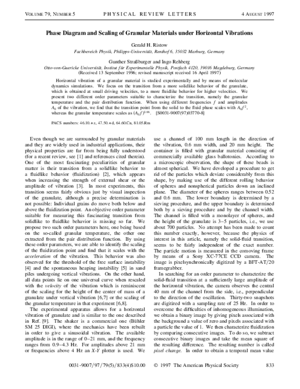 (PDF) Phase Diagram and Scaling of Granular Materials under Horizontal ...