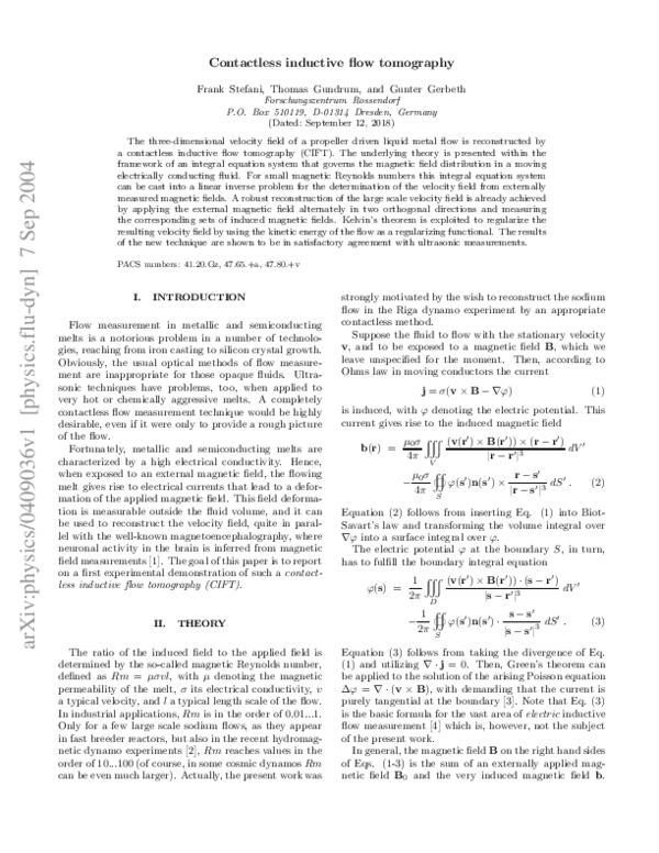 (PDF) Contactless inductive flow tomography | Thomas Gundrum - Academia.edu