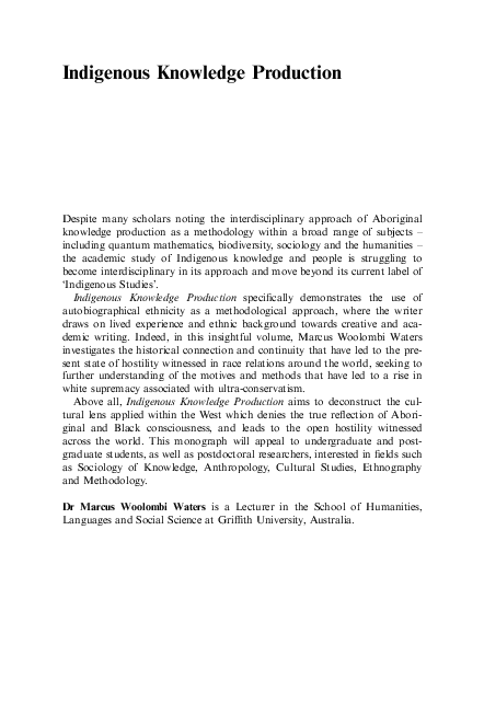 (PDF) Indigenous Knowledge Production