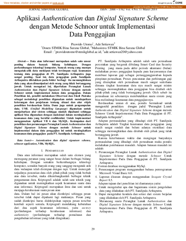 (PDF) Aplikasi Authentication dan Digital Signature Scheme dengan ...