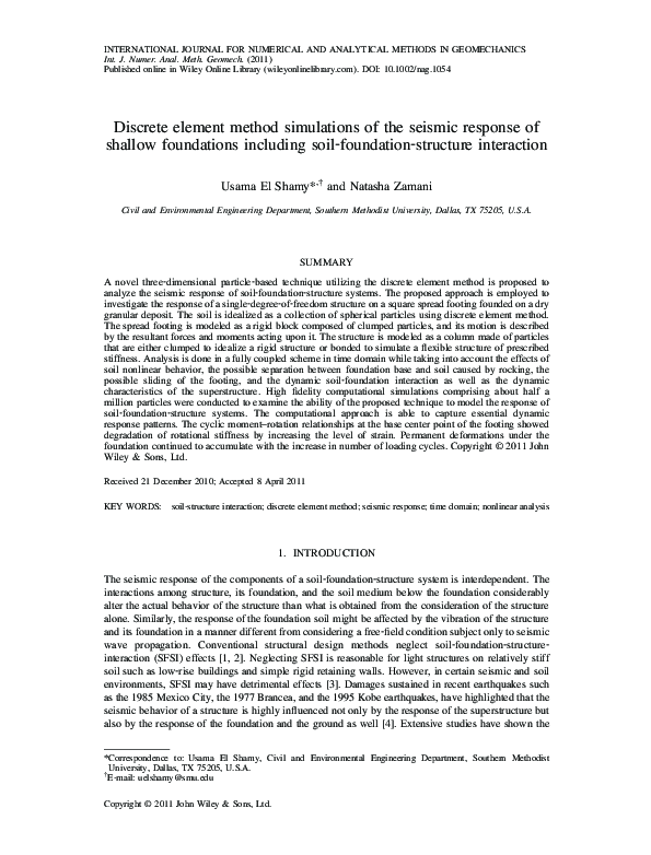(PDF) Discrete-element method simulations of the seismic response of tunnels in deep granular ...