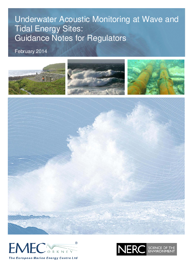 (PDF) Underwater acoustic monitoring at wave and tidal energy sites ...