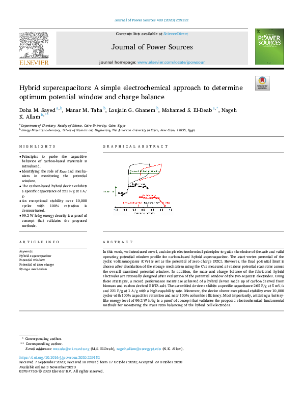 (PDF) Hybrid supercapacitors: A simple electrochemical approach to ...