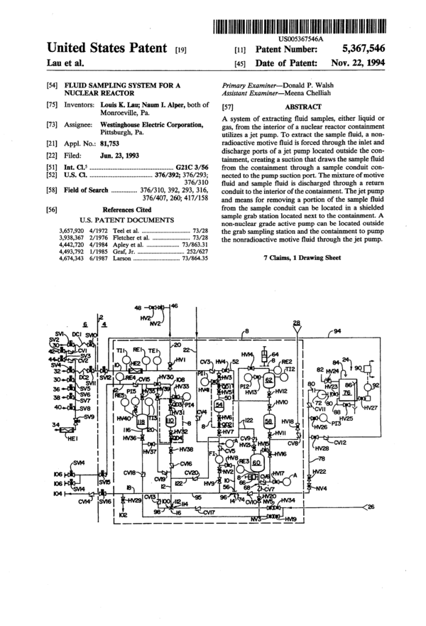 (PDF) Fluid sampling system for a nuclear reactor | Naum Alper ...