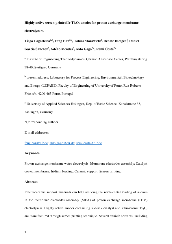 (PDF) Highly active screen-printed Ir Ti4O7 anodes for proton exchange ...