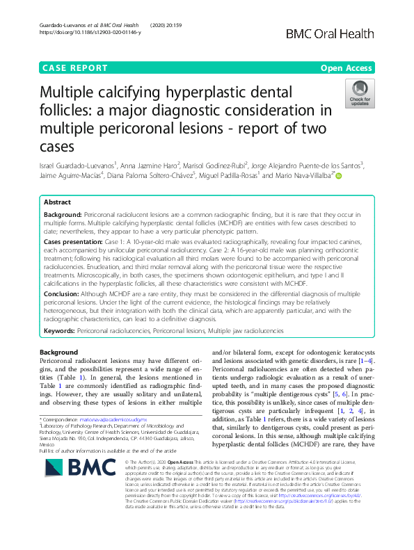 (PDF) Multiple calcifying hyperplastic dental follicles: A case report