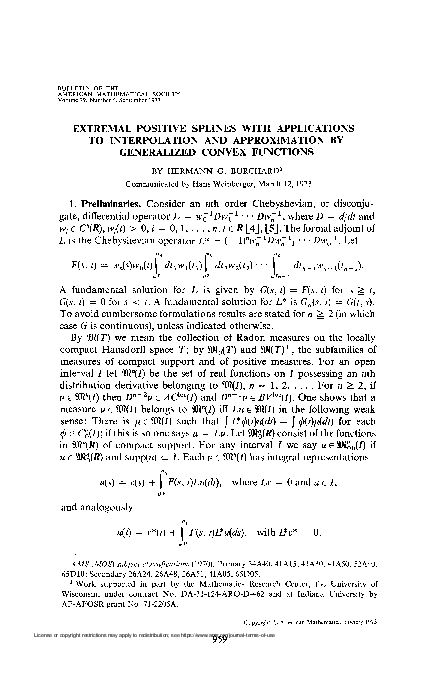 (PDF) Extremal positive splines with applications to interpolation and approximation by ...