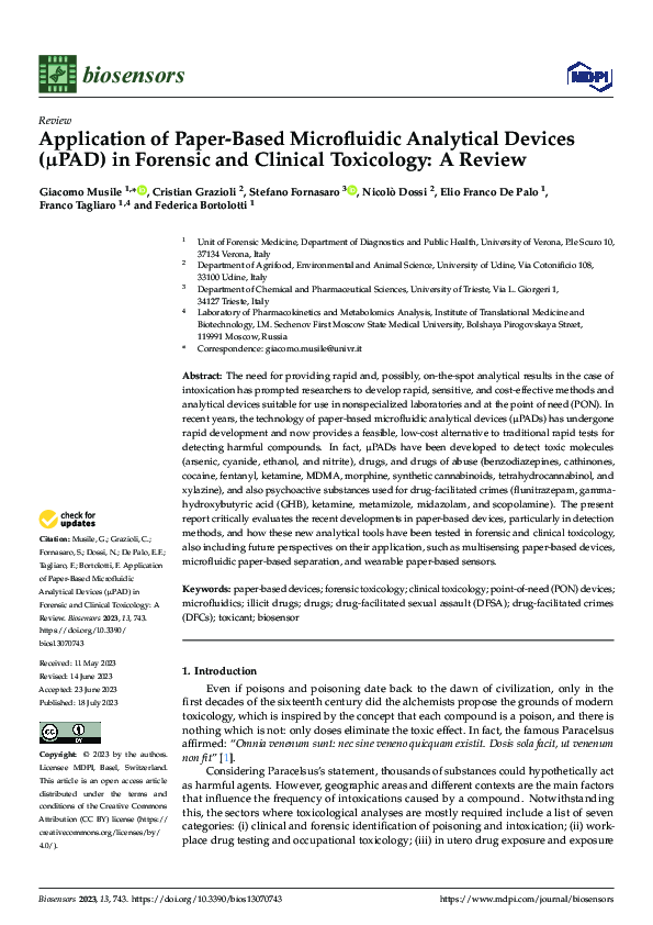 (PDF) Application of Paper-Based Microfluidic Analytical Devices (µPAD) in Forensic and Clinical ...
