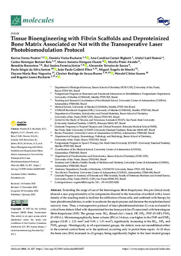 (PDF) Tissue Bioengineering with Fibrin Scaffolds and Deproteinized ...
