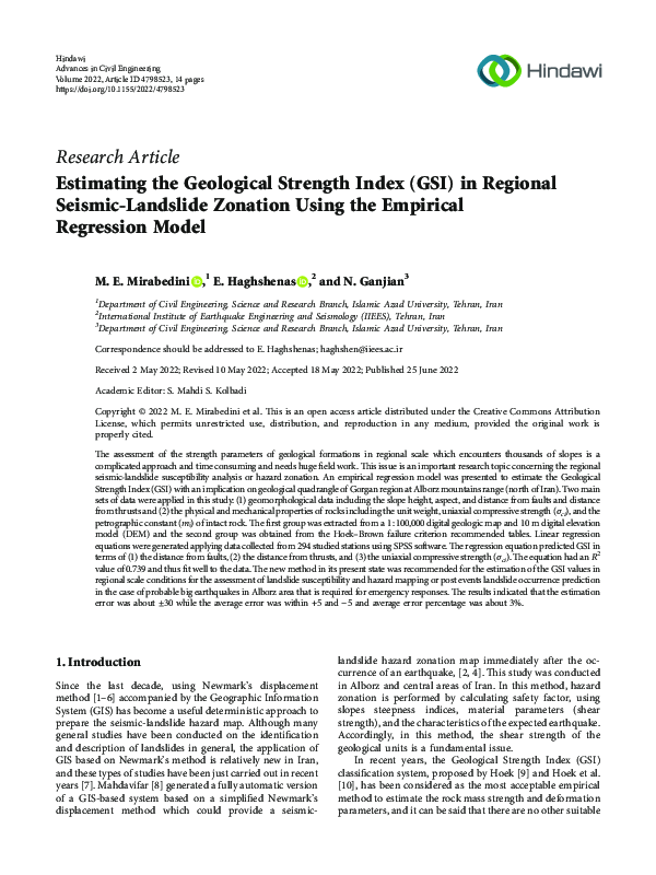 (PDF) Estimating the Geological Strength Index (GSI) in Regional ...