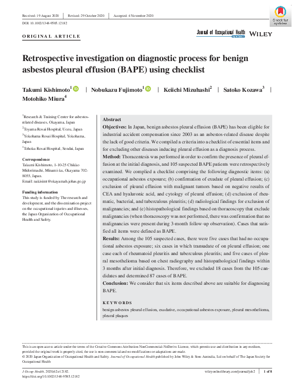 (PDF) Retrospective investigation on diagnostic process for benign ...