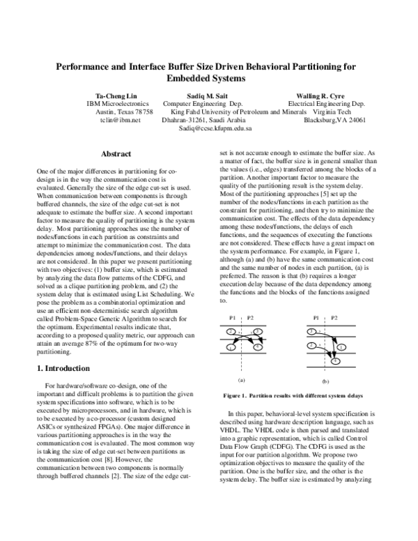 (PDF) Performance and interface buffer size driven behavioral ...
