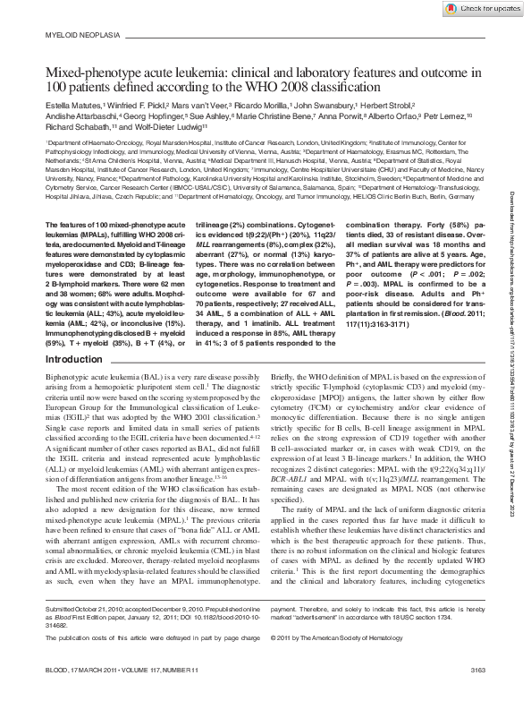 (PDF) Mixed-phenotype acute leukemia: clinical and laboratory features ...