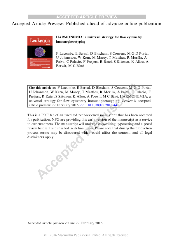 (PDF) Harmonemia: a universal strategy for flow cytometry ...