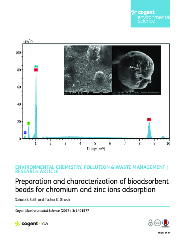 (PDF) Preparation and characterization of bioadsorbent beads for ...