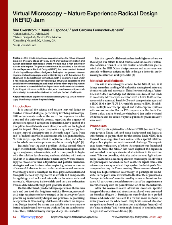 (PDF) Virtual Microscopy – Nature Experience Radical Design (NERD) Jam