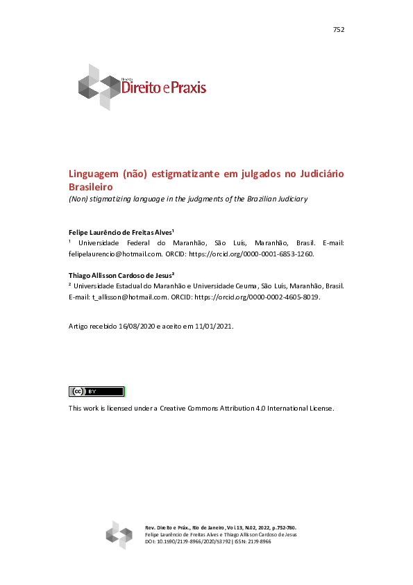 (PDF) Linguagem (não) estigmatizante em julgados no Judiciário ...