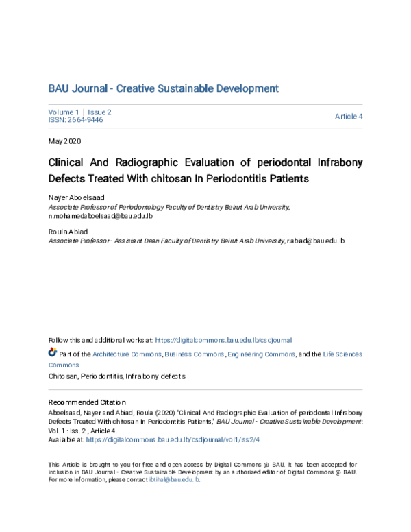 (PDF) Clinical And Radiographic Evaluation of periodontal Infrabony ...