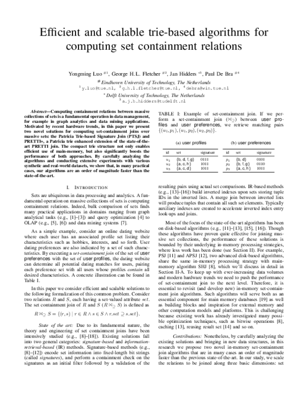 Pdf Efficient And Scalable Trie Based Algorithms For Computing Set 9727