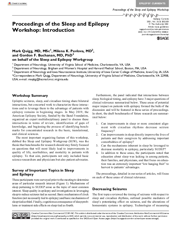 (PDF) Proceedings of the Sleep and Epilepsy Workshop: Introduction ...