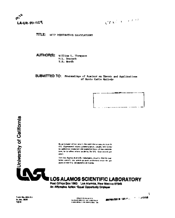 (PDF) Deep penetration calculations. [LMFBR]