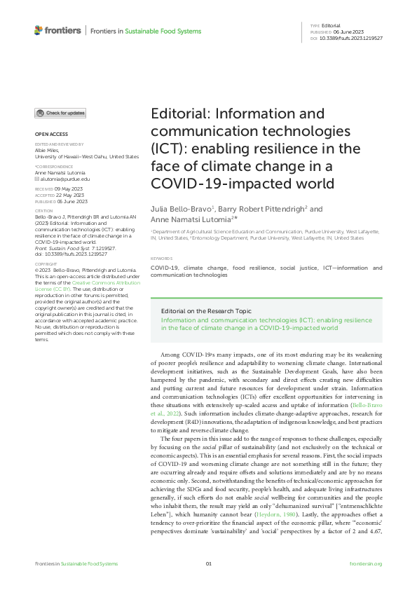 (PDF) Editorial: Information and communication technologies (ICT ...