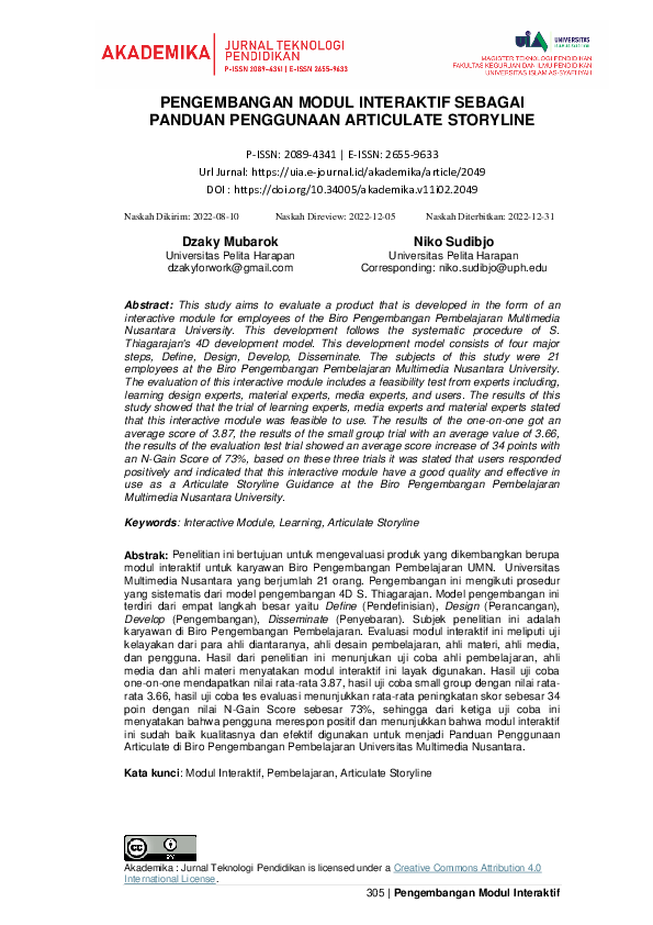 (PDF) Pengembangan Modul Interaktif Sebagai Panduan Penggunaan Articulate Storyline